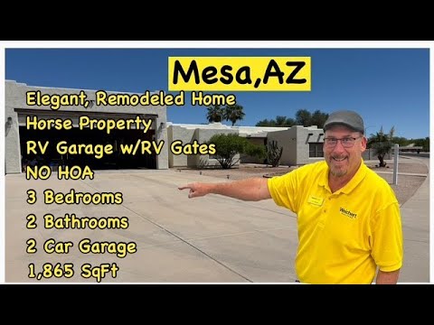Remodeled Home in Mesa, AZ | NO HOA, RV Garage, Horse Property,1865 sqft, 3Bd/2Ba, 2 Car Garage
