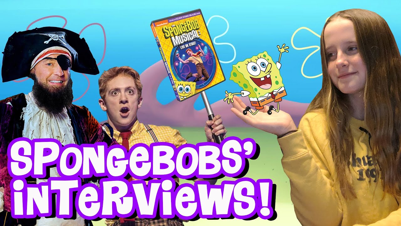 I Interviewed TWO SpongeBob Squarepants & they SANG to Me!!! SpongeBob the Musical DVD @Nickelodeon