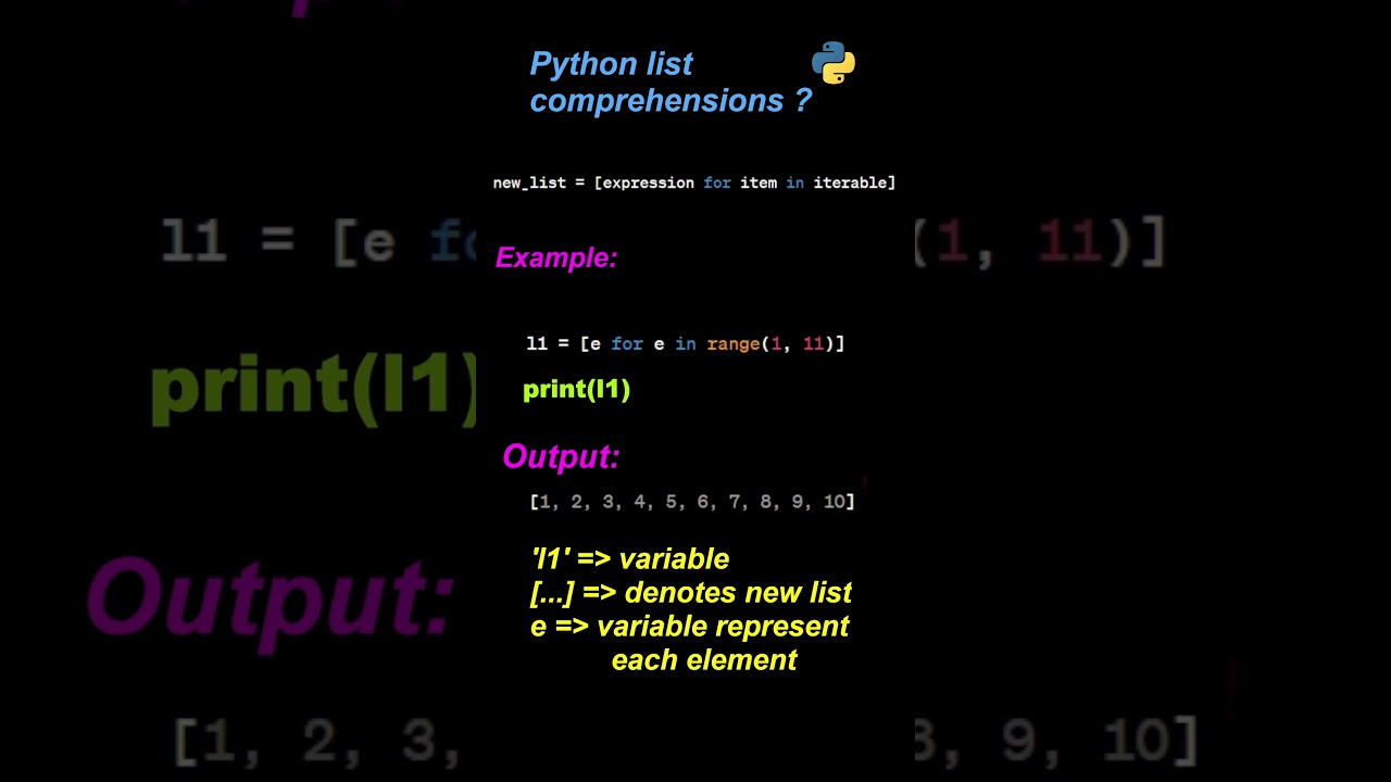 Python List Comprehension #python #coding