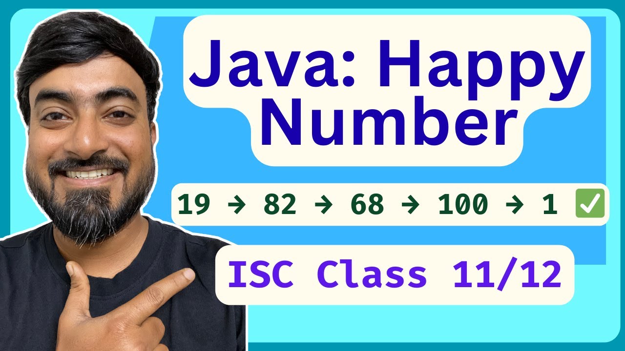 Java Program: Happy Number | Beginner Java Coding | ISC Class 11 & 12