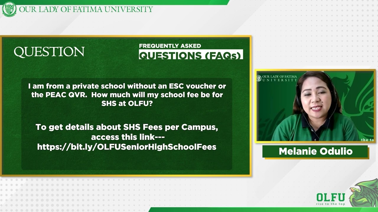 FAQ: OLFU's Tuition Fees