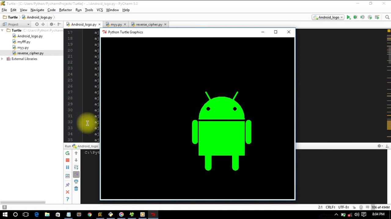Drawing Android logo using Python.