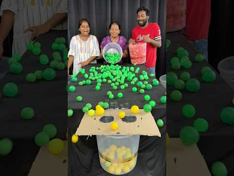 Best Family Ping Pong Ball Roll Family Challenge #shorts #game