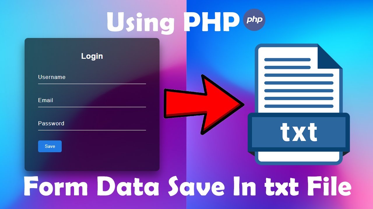 How To Form data save in text file || using php
