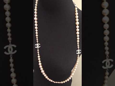 #Chanelnecklaces Chanel 2007 faux pearl logo bead necklace review