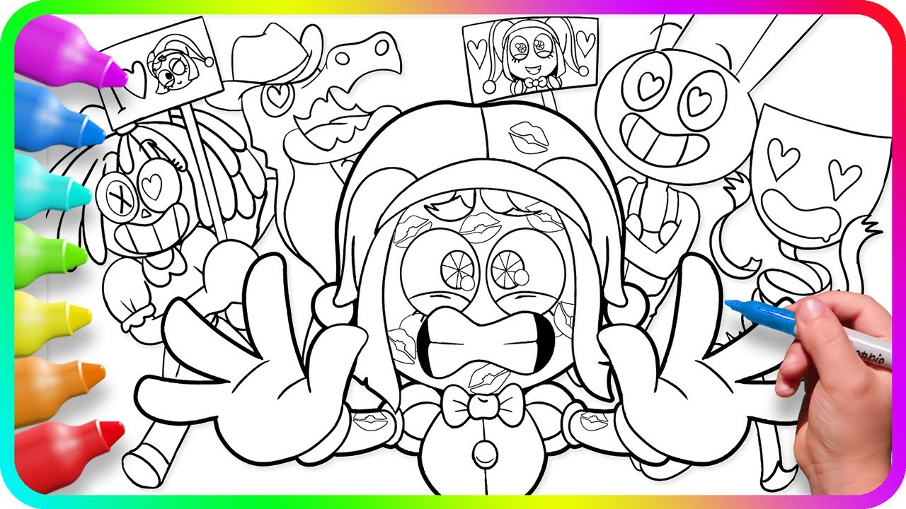 AMAZING DIGITAL CIRCUS Coloring Pages - Pomni has a FANCLUB. Coloring characters from digital circus