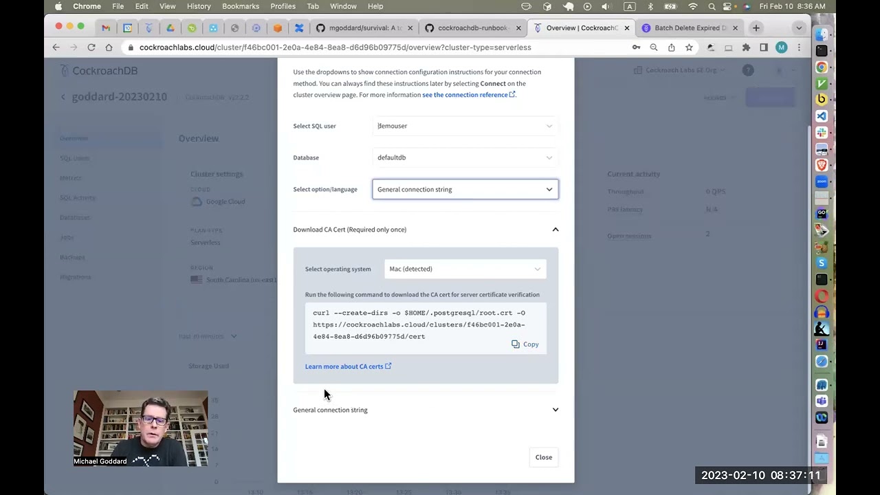 Connecting Beekeeper Studio to a CockroachDB Serverless instance