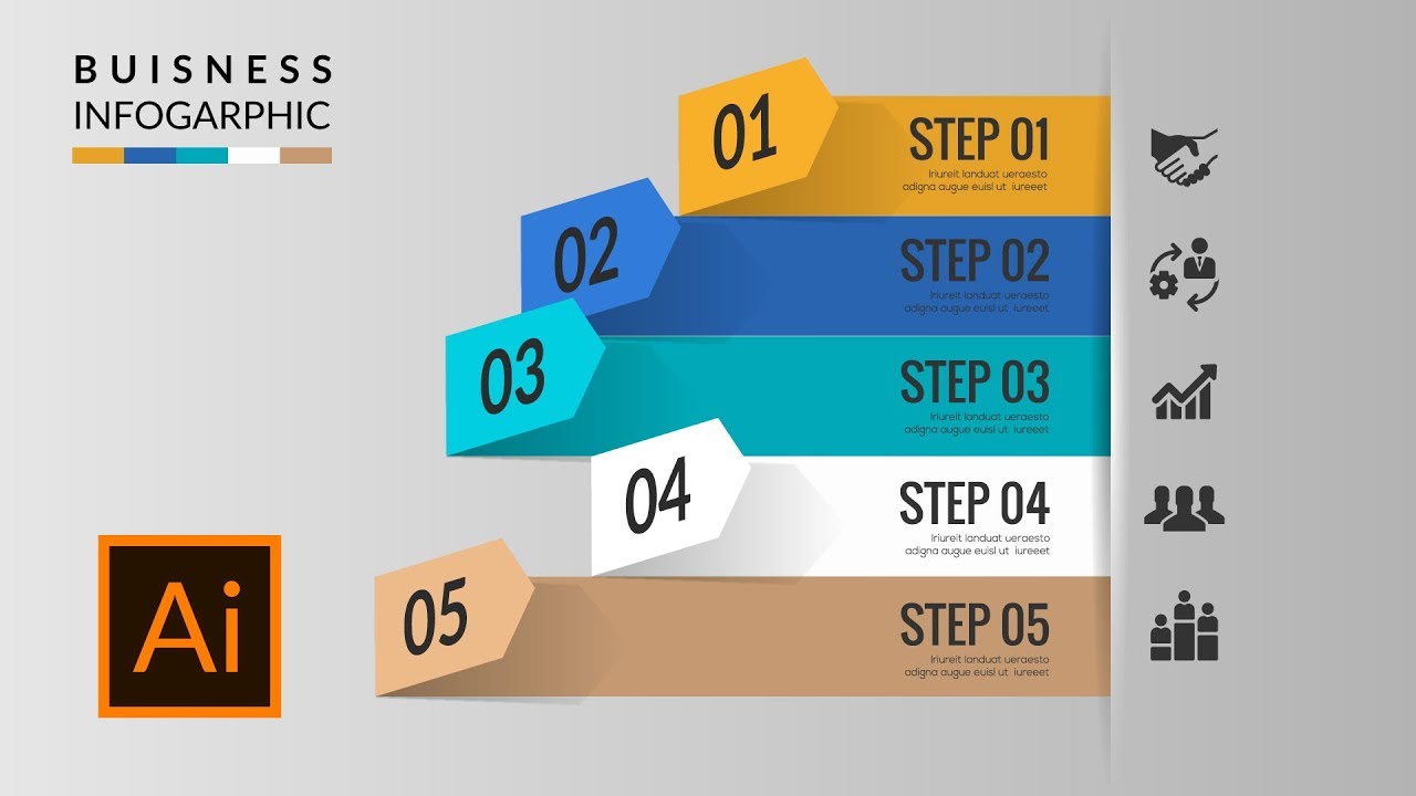 Free 3d business infographics vector template illustrator tutorial