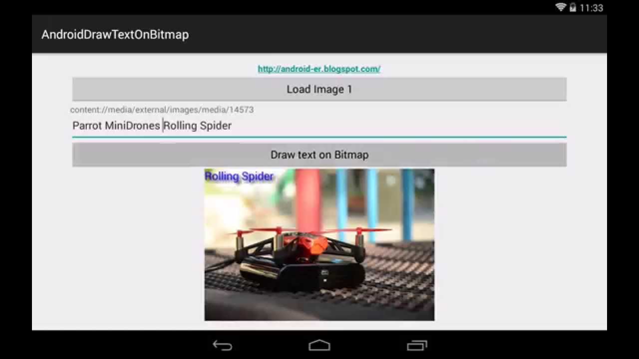 Draw text on bitmap using Canvas.drawText()