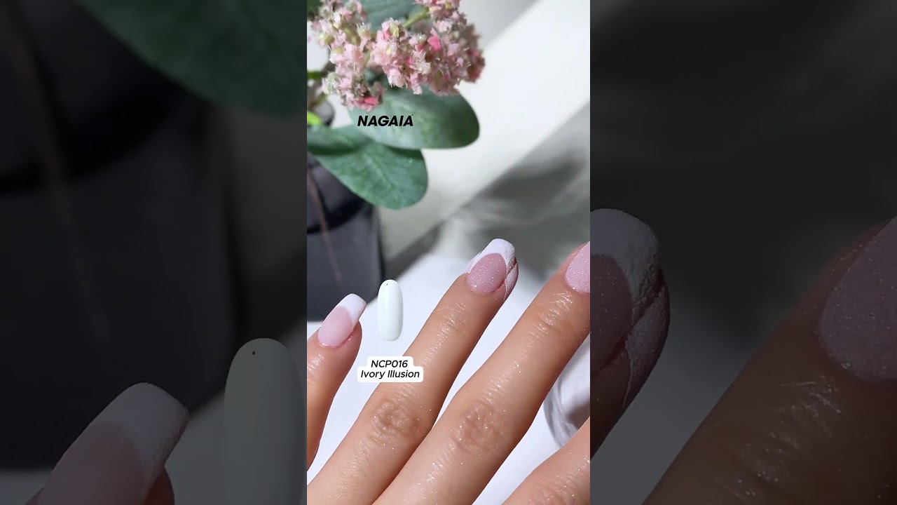 Nude Charm Shimmering Old School French Tip Nails Dipping Inspo ✨💅