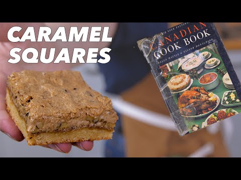 Vintage 1943 Canadian Recipe Meringue on a Caramel Square???