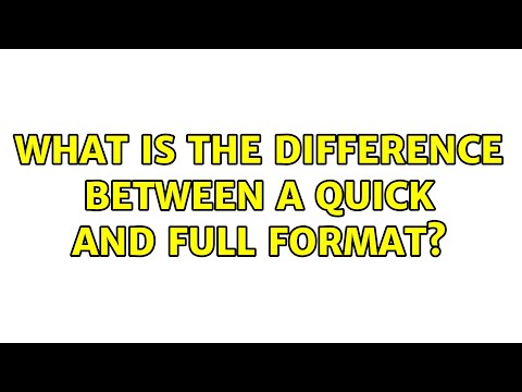 What is the difference between a quick and full format? (3 Solutions!!)