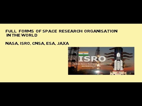 FULL FORMS OF SPACE RESEARCH ORGANISATIONS IN THE WORLD