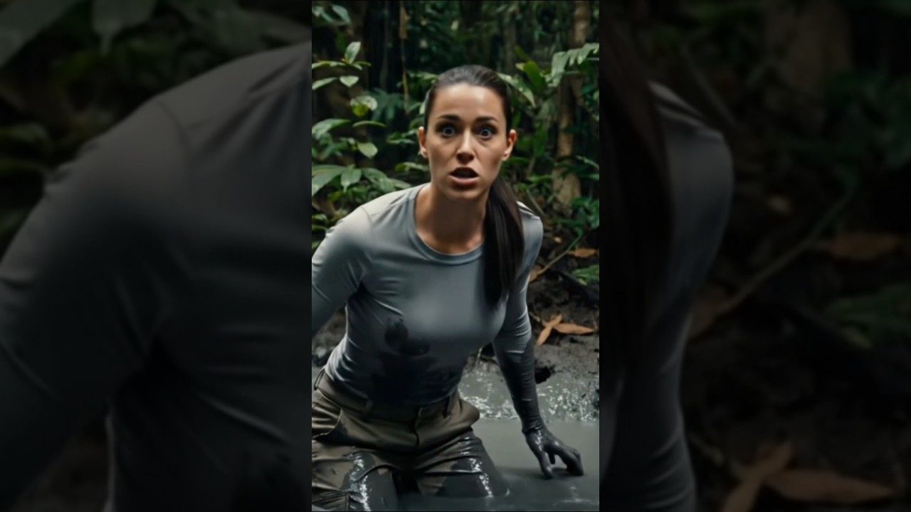 Jungle Horror: The Moment She Realizes She’s Sinking😱#adventure #quicksand #survival #netflix #short