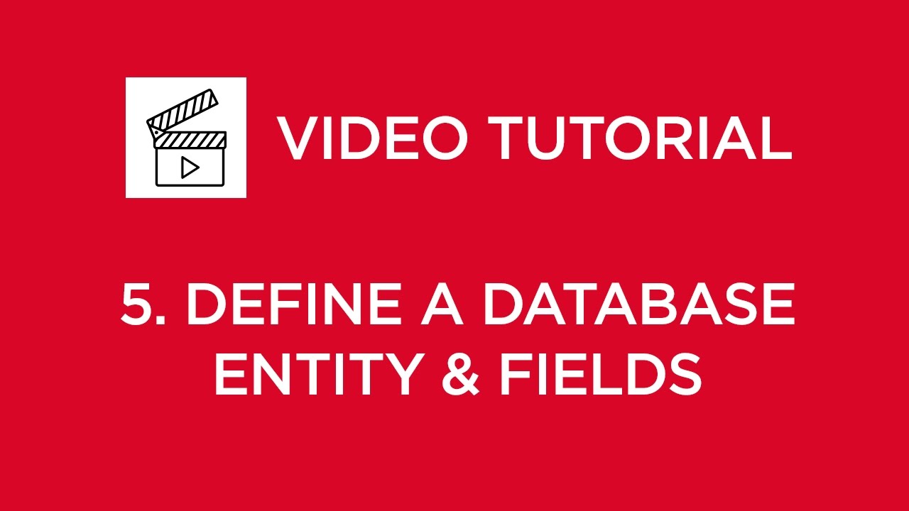 5. DEFINE A DATABASE ENTITY & FIELDS