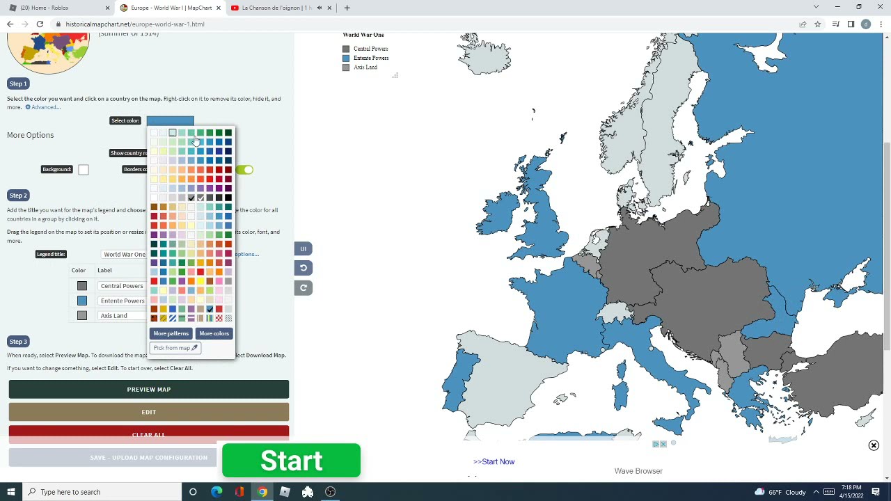 World War One | World Map Subdivisions