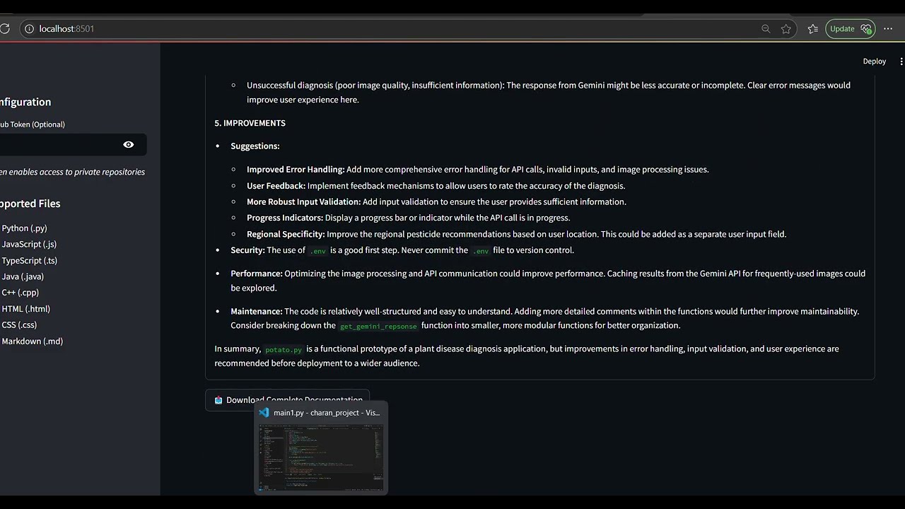 GitHub Code Documentation Generator