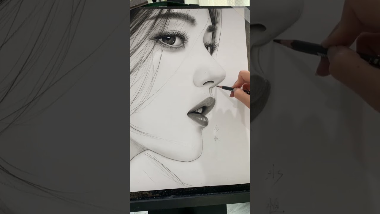 Drawing easy Effortlessly Draw a Gorgeous Girl: Portrait Sketch #drawing #sketch #fypdrawing