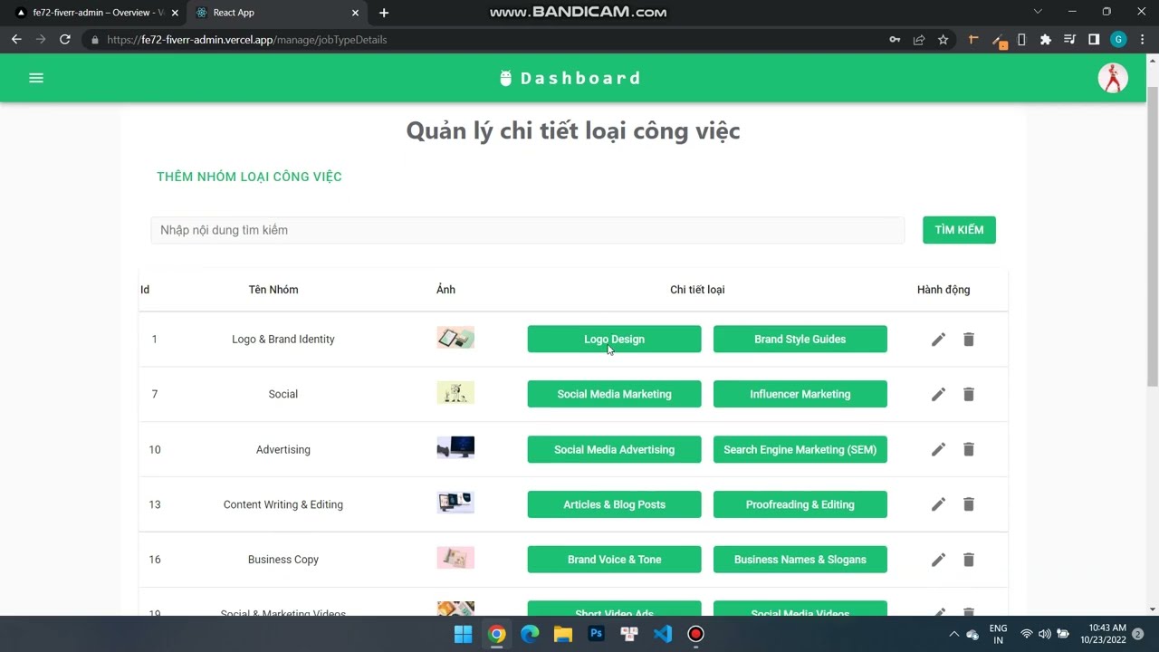 Cybersoft | FE72 | Final Project | Fiverr Admin Dashboard | ReactJs