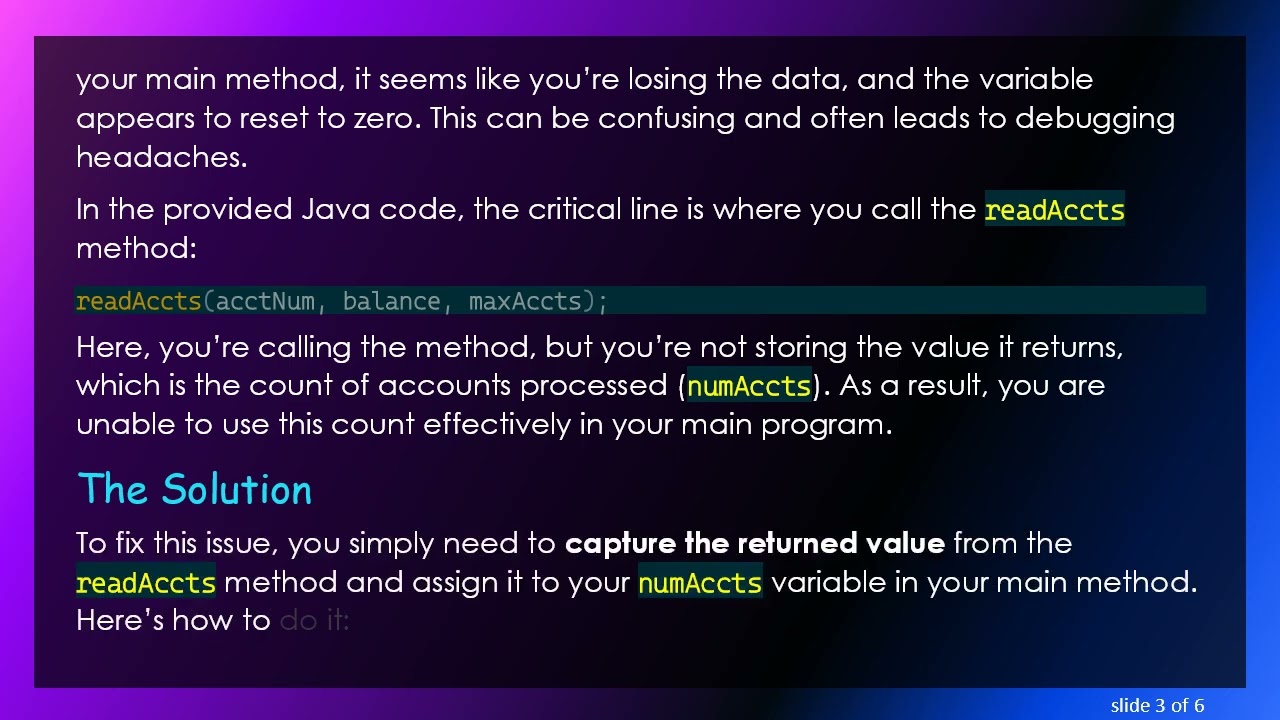 Resolving Java Variable Issues: Properly Returning and Calling Variables Through Methods