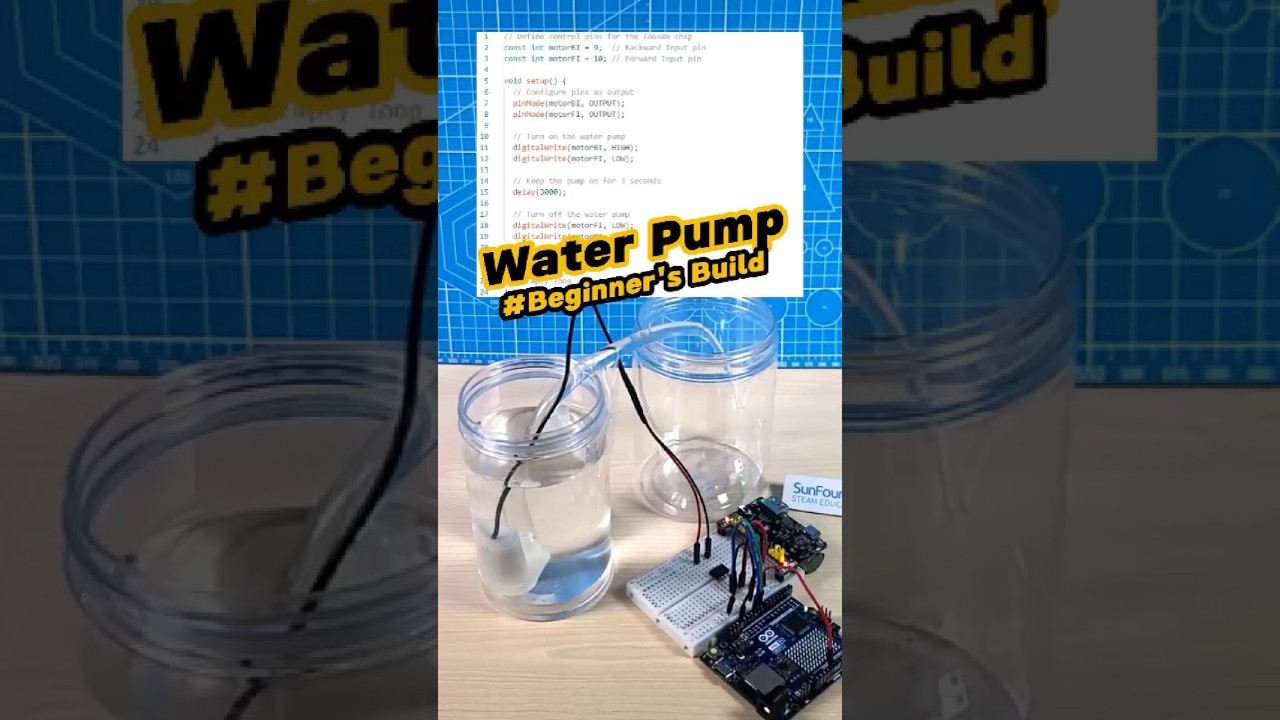 DIY Arduino Project: Controlling a Water Pump with TA6586 Chip! #diy #tech #stemeducation #arduino