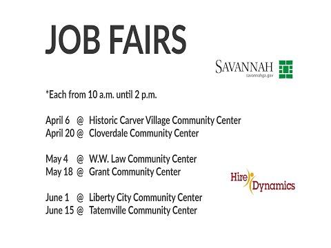 Savannah Job Fair TOMORROW 10am - 2 pm