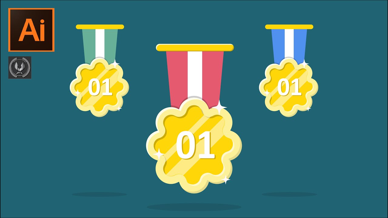 Adobe illustrator CC Tutorial - How to make  Vector Medal Icons