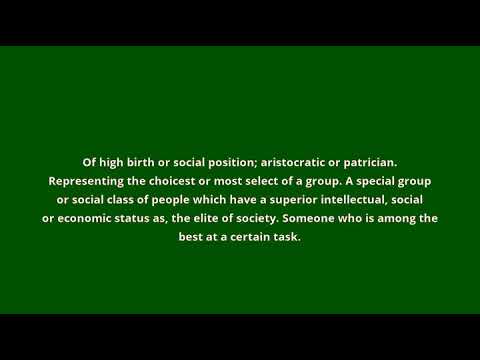what is the meaning of elite