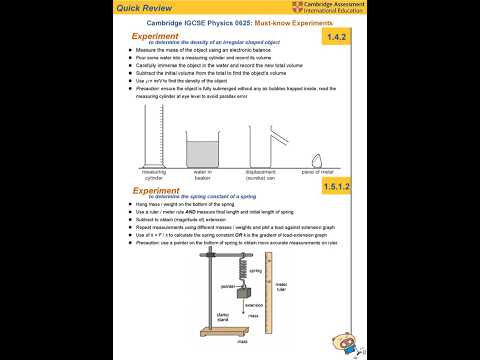 Cambridge IGCSE CIE 0625 Physics Review on Must-know Experiments #igcse #physics #igcsephysics #cie