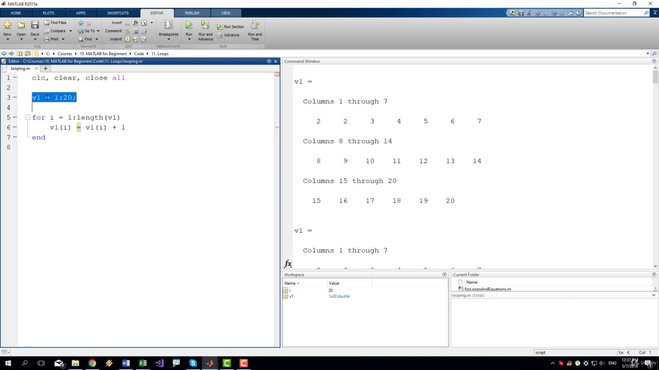 079 Indexing a Vector with a For Loop