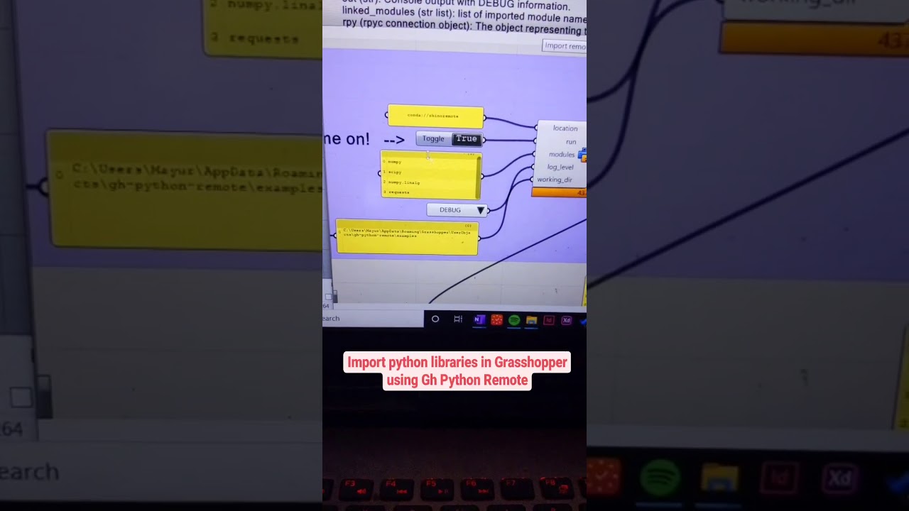 Import any python library in Grasshopper using Gh Python Remote. #digitalfutures