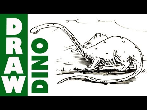 How to draw a Cartoon Dinosaur - Brontosaurus