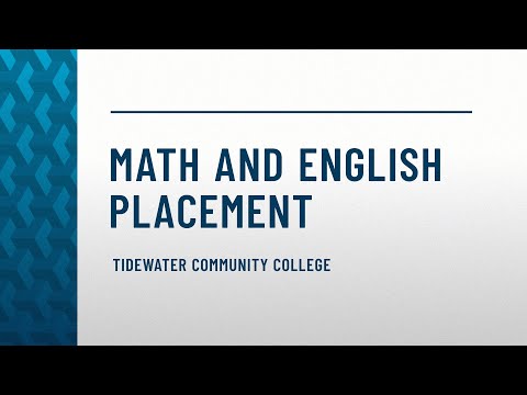 Virtual Orientation 07: Math & English Placement