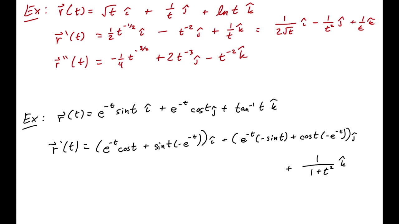 13.2 Part 1 - Differentiation of Vector Functions