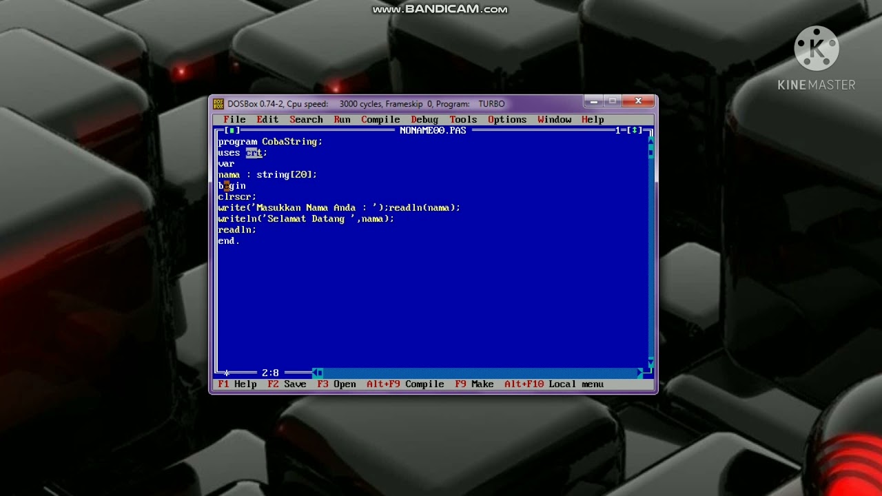 Tutorial Turbo Pascal Part 5_Penjelasan Operator dan Type Data String