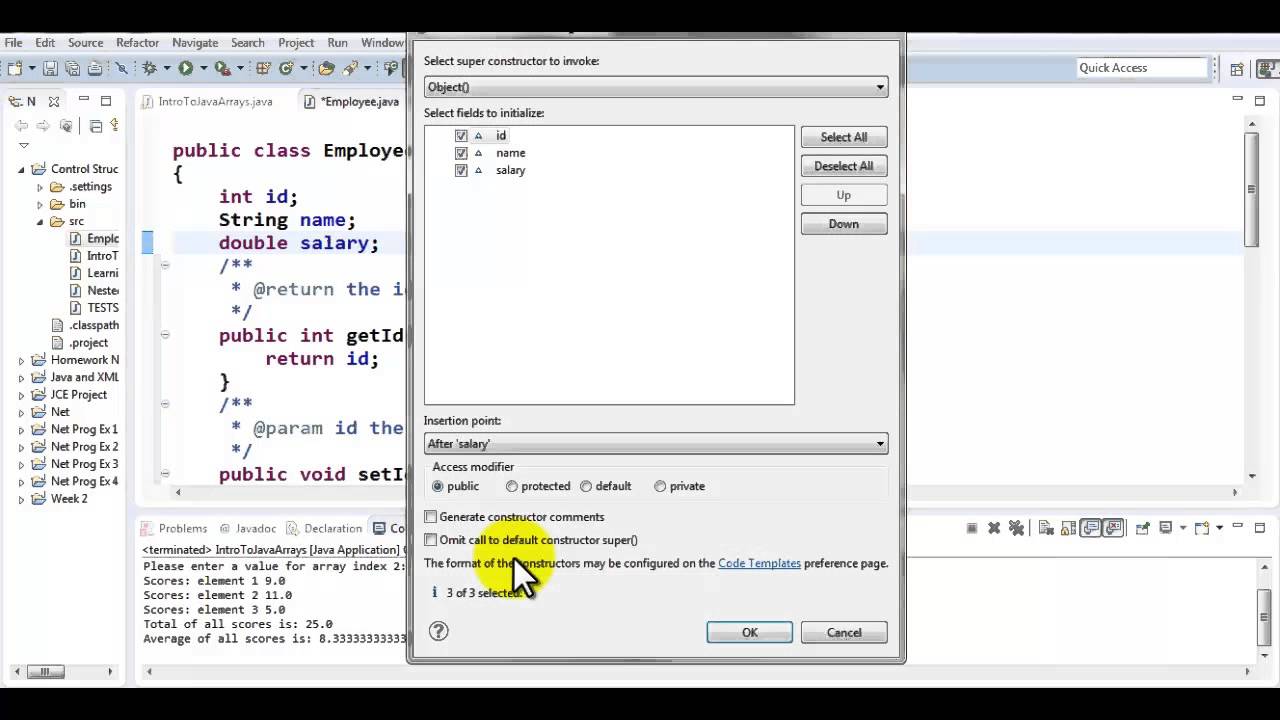 Eclipse and Java - Auto Code Generation