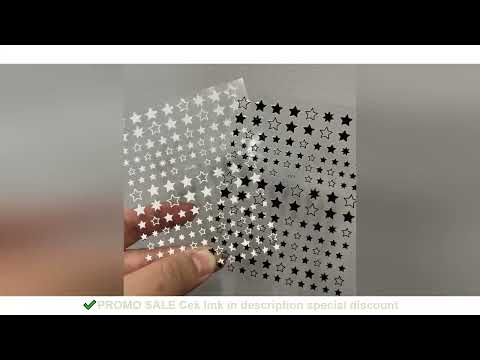 Black White Star 3D Nail Art Sticker Y2K Pentagram Self-Adhesive Decals Laser Shiny Glitters Starlig