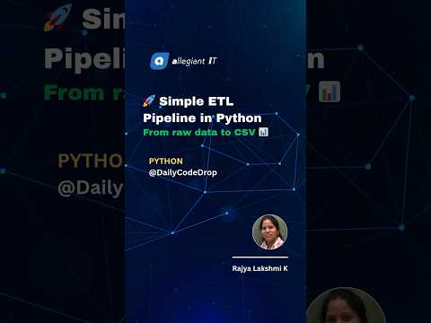 🚀 How to Build a Simple ETL Pipeline in Python. #coding #python #programming