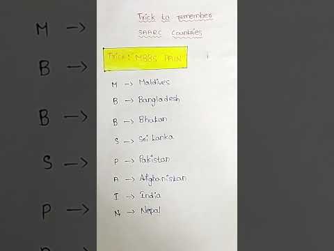 Trick to remember SAARC, G7, SCO Countries