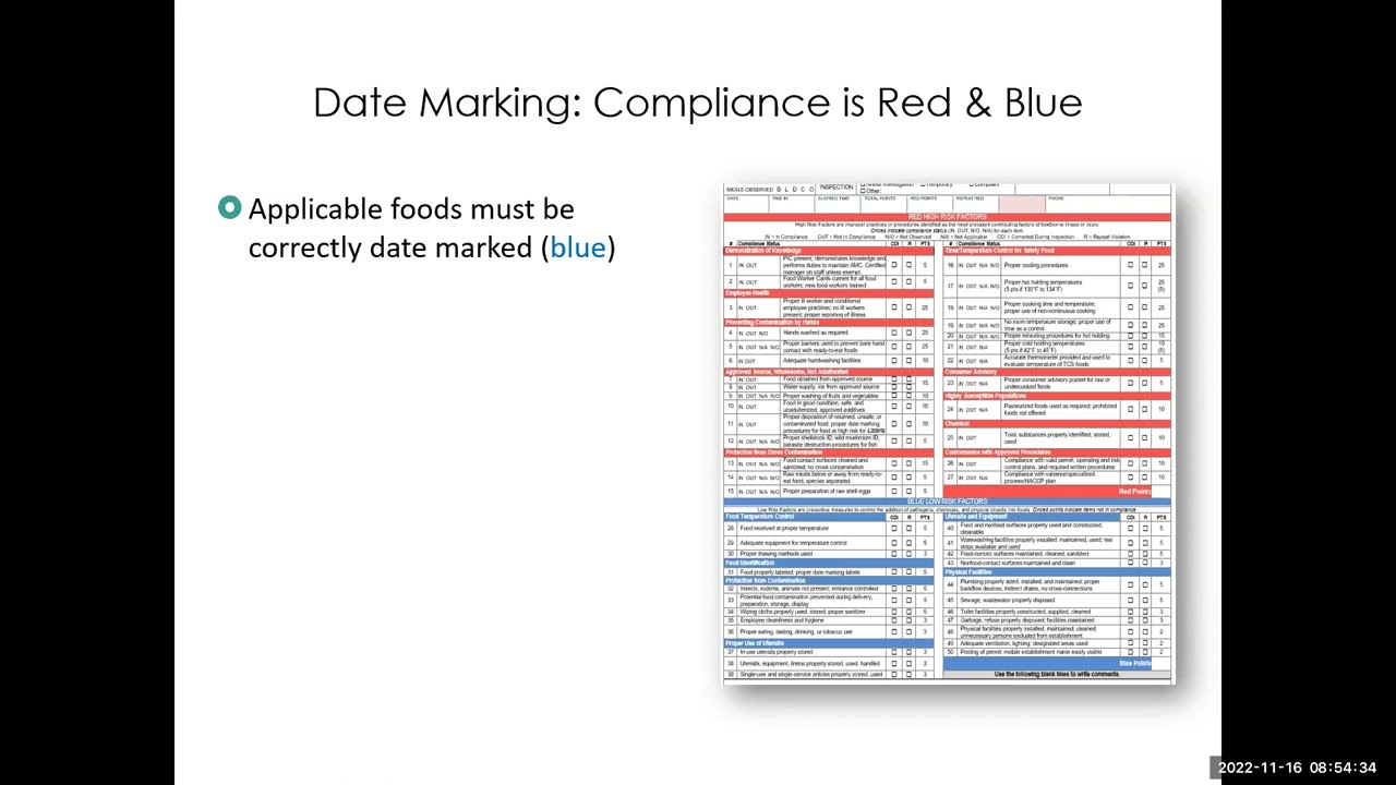 Food Code Snippet #3 - Date Marking