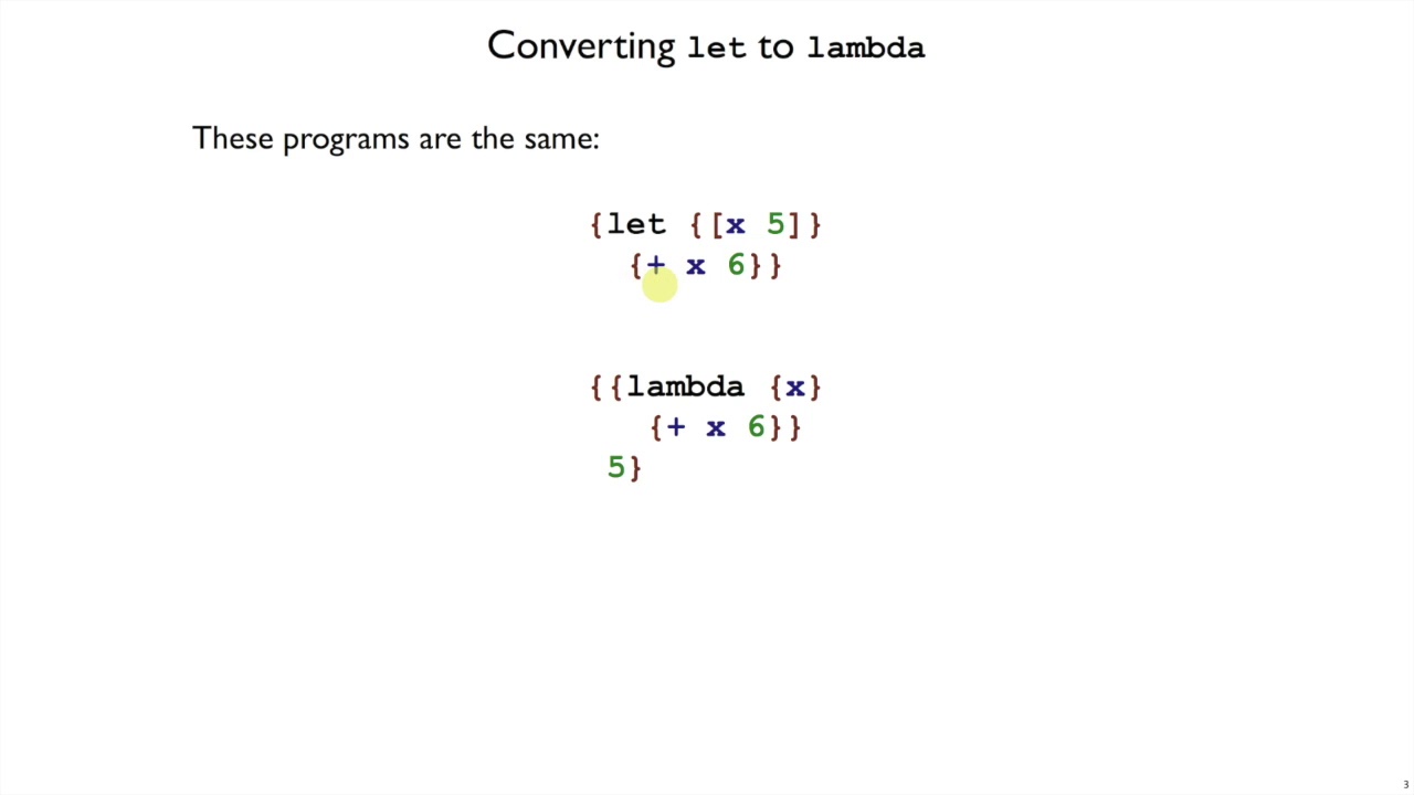 Plait Encoding 1 - let as lambda
