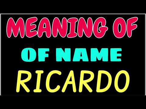 What does the name RICARDO mean | RICARDO meaning in english | Meaning of name RICARDO