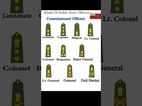 Ranks of Indian Army commissioned officers #army #trending #viralshorts