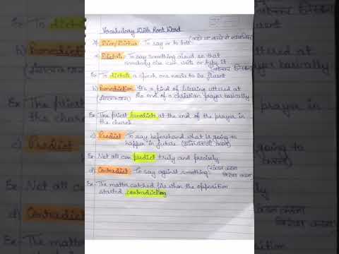 Vocabulary with root word