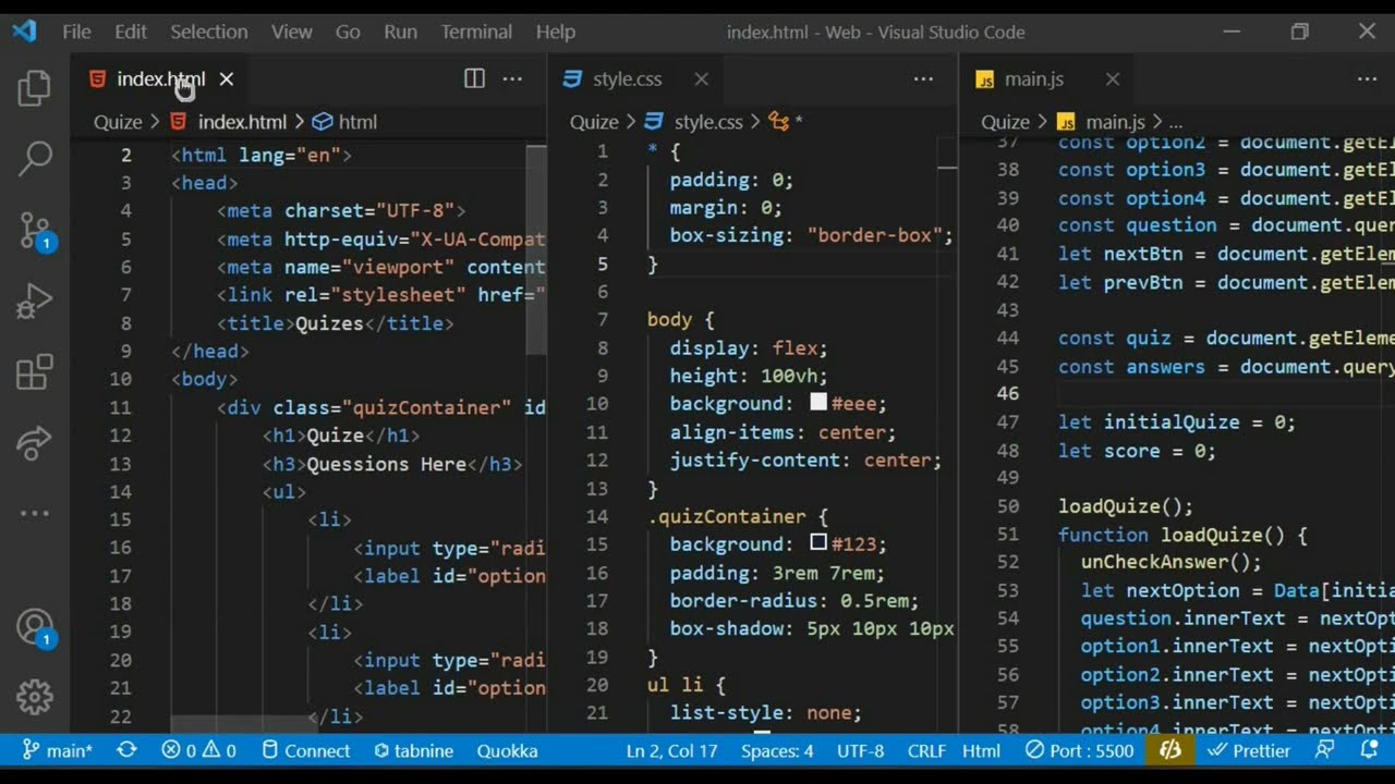 Quiz App Built with HTML , CSS And JavaScript | | Step By Step Tutorial