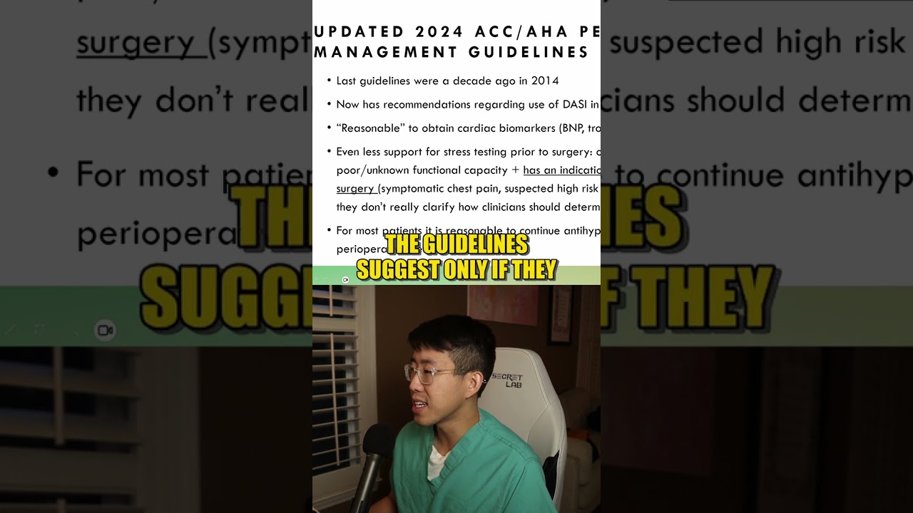 Updated 2024 ACC/AHA Guidelines For Perioperative Management #meded #medicine #medicaleducation