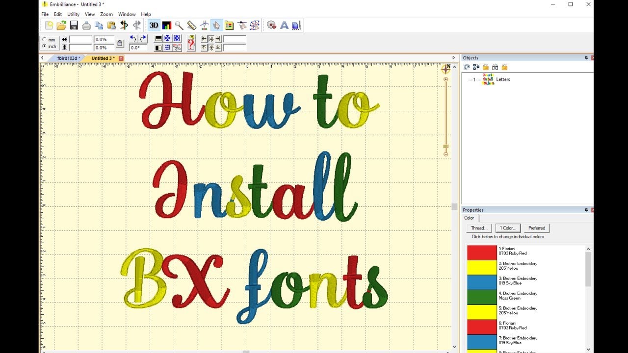 Install BX Fonts in Embrilliance for Beginners