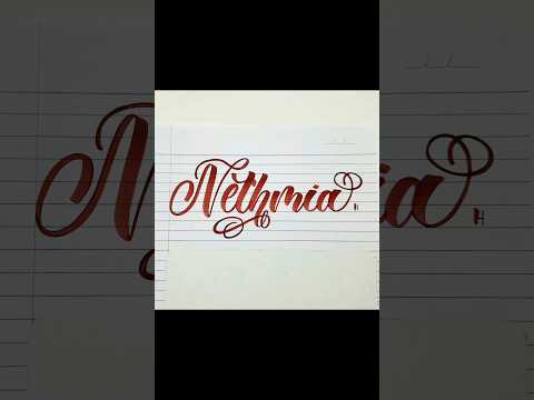 "Nethmia" Name Calligraphy #shorts #calligraphy #lettering #art #handlettering