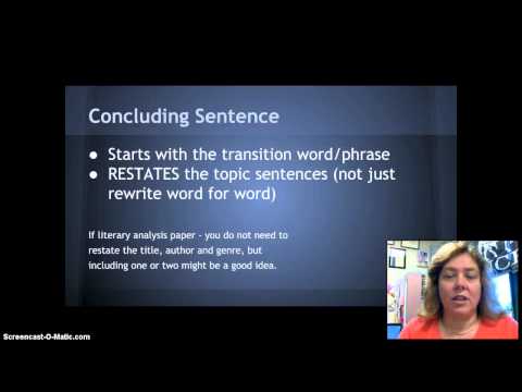 Concluding Sentences in a Paragraph