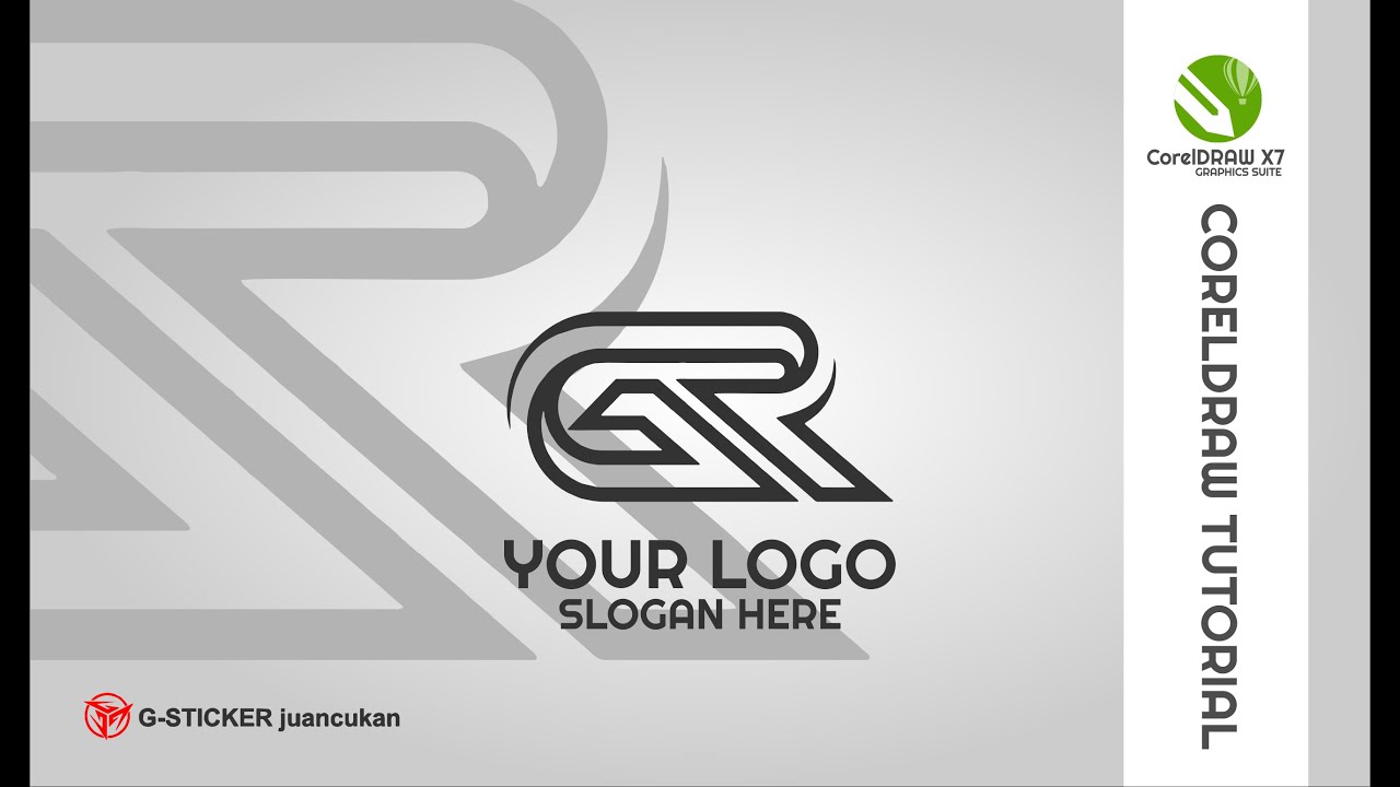 How to make a monogram logo with the initials GR in coreldraw